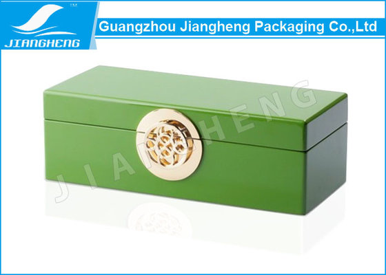 Glossy Surface Plain Wooden Gift Box / Decorative Wooden Boxes With Golden Lock