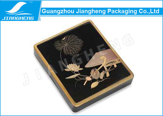 Arabic Style Black Lacquer Wooden Gift Box Mirror Finish Silk - Screen Pattern