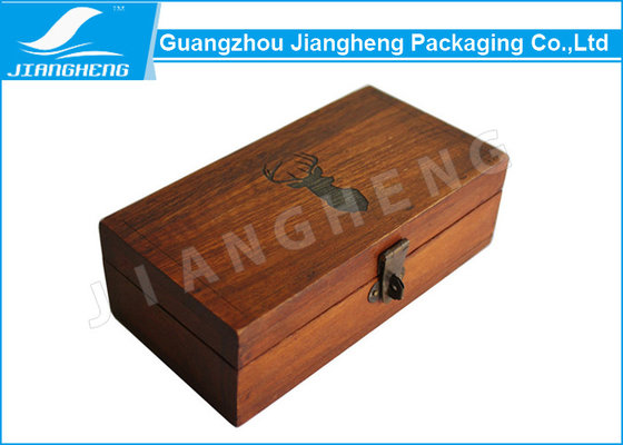Brown Wooden Jewellery Box , Small Wooden Box For Gift Packaging