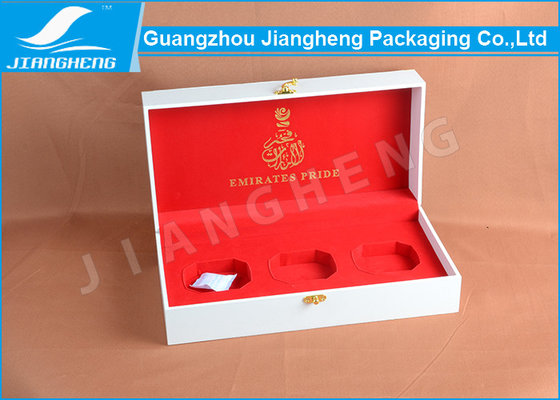 Handmade 3 Bottles Leather Perfume Packaging Boxes with Lock Closure