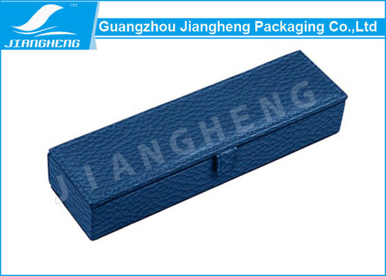MDF Wooden Pu leather Pen Box , Custom Pen Box With Button Closure
