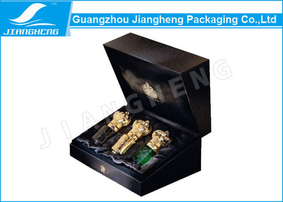 Custom Black Textured Paper Fragrance Gift Boxes For Perfume Bottles