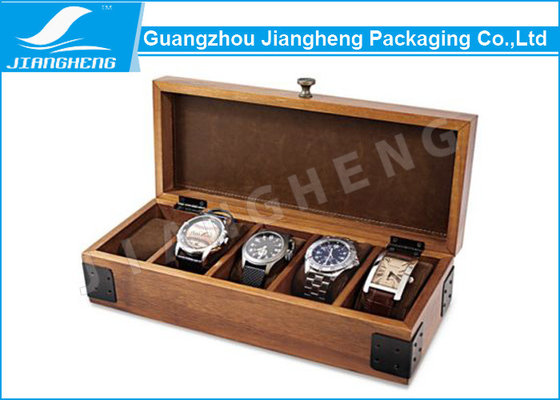 Rectangle Shape Watch Packaging Boxes MDF Wooden Material With Pillow