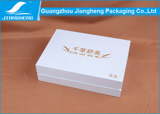 Rectangle 2 Bottles Gift Packaging Boxes Fancy White Texture Paper For Perfume Packaging