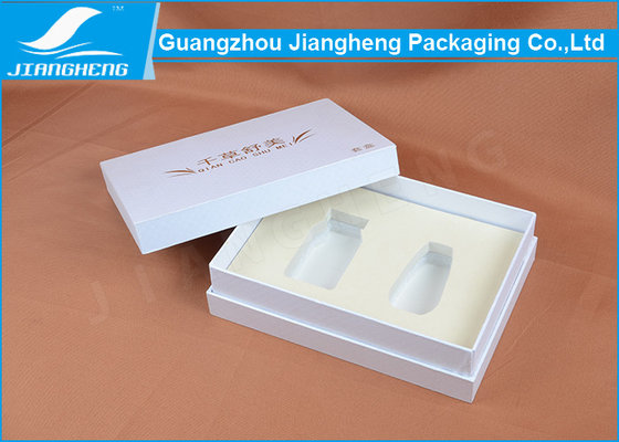 Rectangle 2 Bottles Gift Packaging Boxes Fancy White Texture Paper For Perfume Packaging