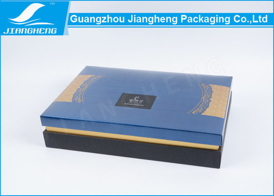 Dark Blue Printing Paper Cosmetic Packaging Boxes with Foam Padding