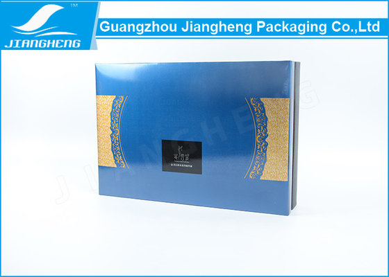 Dark Blue Printing Paper Cosmetic Packaging Boxes with Foam Padding