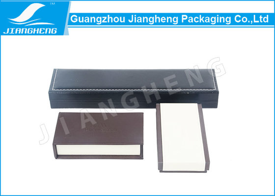 Rectangle Black Leather Single Watch Packaging Boxes With Foam Insert OEM