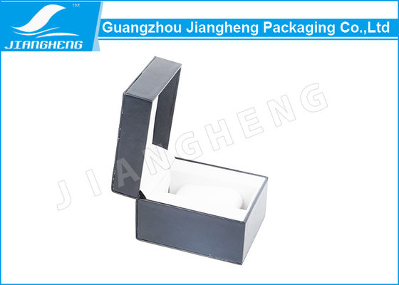 Rectangular Men Watch Gift Boxes PU Leather Black Single Watch Box With Sewing
