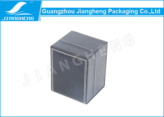 Rectangular Men Watch Gift Boxes PU Leather Black Single Watch Box With Sewing
