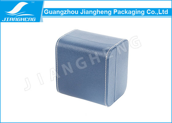 PU Leather Circular Bead Watch Gift Boxes Blue Color With Velvet Pillow