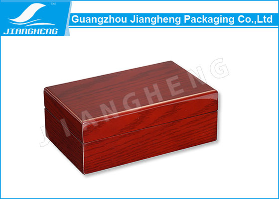 Glossy Lamination Brown Wooden Gift Box / Packaging Box For Jewellery Sets