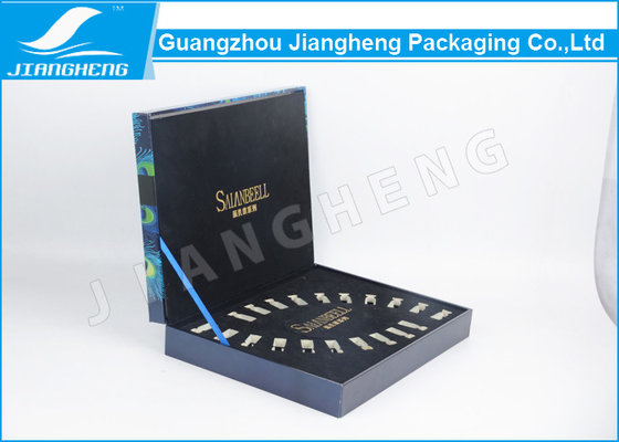 Silk Ribbon Linked Glossy Lamination Cardboard Packing Boxes With Inner Tray