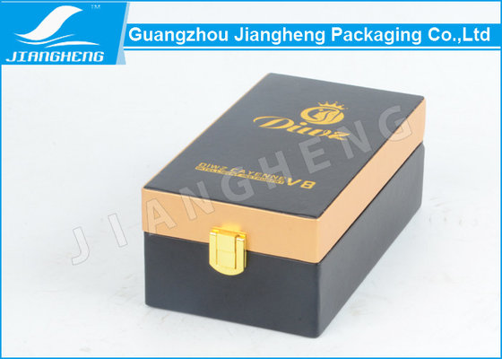 Rectangle PU Leather Essential Oil Packaging Boxes With Logo Gold Hot Stamped