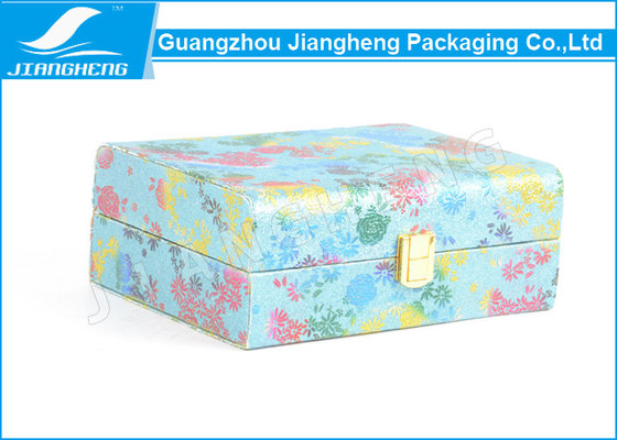 Dull Polish Colorful PU Leather Perfume Gift Boxes With Gold Lock Design