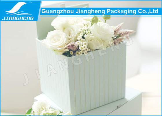 Empty Cardboard Paper Flower Gift Boxes Square Shape Full Color Printed