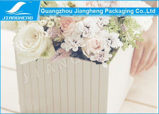 Empty Cardboard Paper Flower Gift Boxes Square Shape Full Color Printed