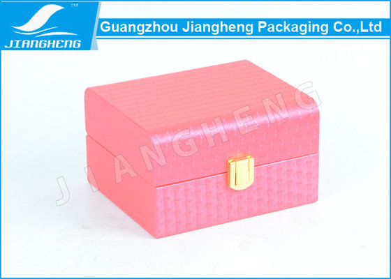 Water Red Color Perfume Packaging Boxes Pretty MDF / Texture leather Material