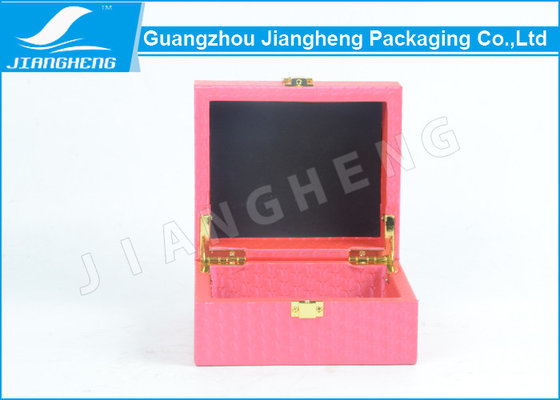 Water Red Color Perfume Packaging Boxes Pretty MDF / Texture leather Material