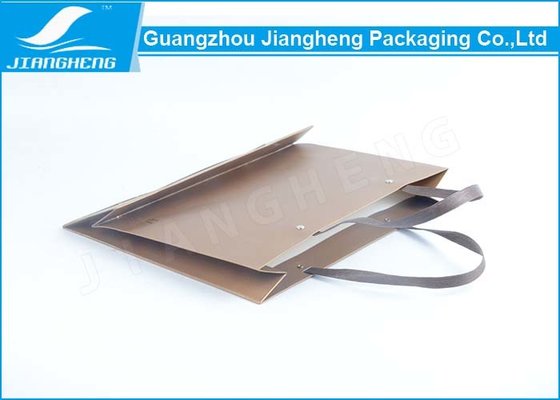 Promotional Medium Kraft Paper Packaging Bags For Shopping SGS Certification