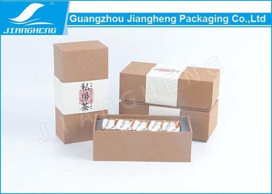 Disposable Kraft Paper Tea Gift Boxes , Luxury Unique Tea Packaging Boxes