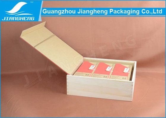Fancy Book Shaped Type Wooden Gift Box Unfinished Tea Set Box With Printed