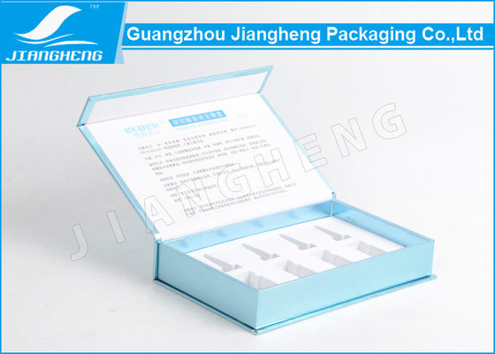 Book Shaped Silver Card Paper Essential Oil Cosmetics Packaging Boxes With Printing