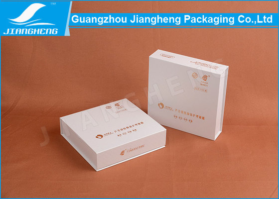 White Square Paper Cosmetic Packaging Boxes , Rigid Cardboard Gift Packaging Box