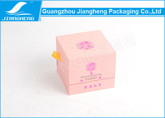 Custom Perfume Bottles Cardboard Packing Boxes With EVA / Ribbon Hinged