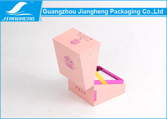 Custom Perfume Bottles Cardboard Packing Boxes With EVA / Ribbon Hinged