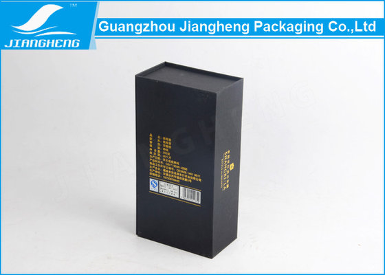 Black Texture Paper Gift Tea Box , Foldable Packaging Rigid Paper Tea Storage Box