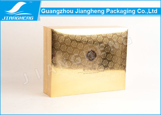 Gold UV Pattern Cardboard Paper Perfume Gift Boxes With Customized Design