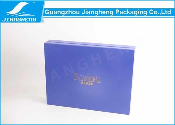 Blue Pu Leather Cosmetic Packaging Boxes OEM Logo Luxury Cosmetics Gift Boxes