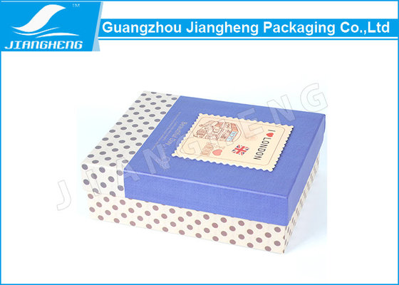 CMYK Printing Cardboard Candy Gift Boxes Blue Paper Printing With Dot Design