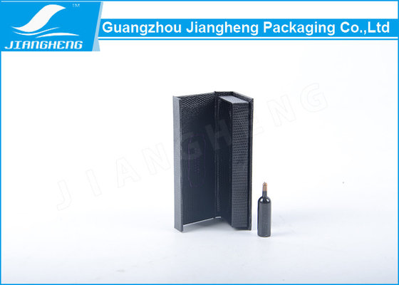 Black Coated Paper Eyelashes Packaging Box Book Shape With Purple Hot Stamping