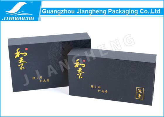 Art Paper Cosmetic / Perfume Packaging Boxes Hot Stamping Embossed Book Shape