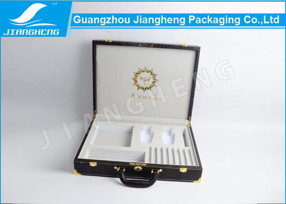 Popular Leather Gift Box Perfume Gift Set Suitcase Box With Handle / Locks