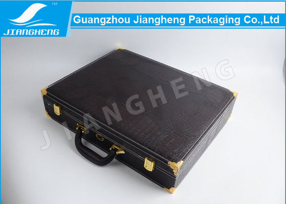Popular Leather Gift Box Perfume Gift Set Suitcase Box With Handle / Locks