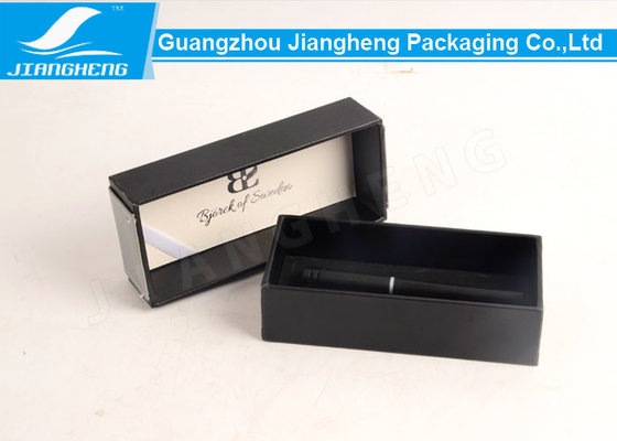 Durable Pen Gift Box Black Velvet Covered On Sponge Insert Paper Pen Box