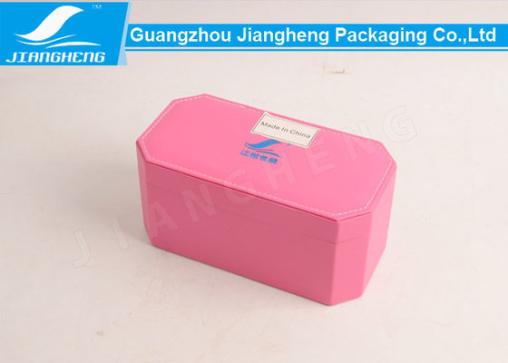 Elegant Small Leather Gift Box Luxury PU Leather Storage Box Pink Color