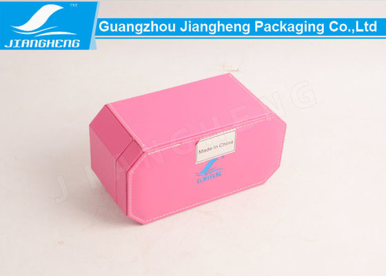 Elegant Small Leather Gift Box Luxury PU Leather Storage Box Pink Color