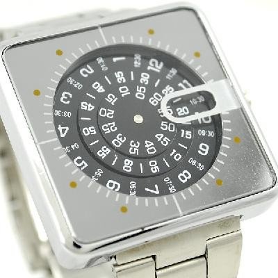 New PAIDU Digital Square Quartz Analog Wrist Watch Stainless Steel