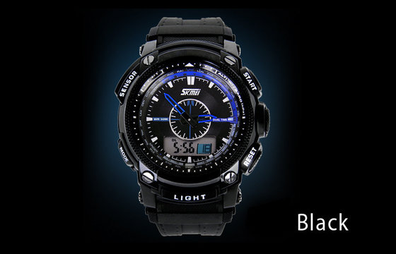 5 ATM Analog Digital Wrist Watch , ABS Case LCD Display Wrist Watches