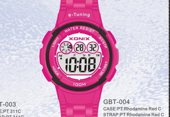 Waterproof Round Sporty Self Calibrating Digital Wrist Watches For Women