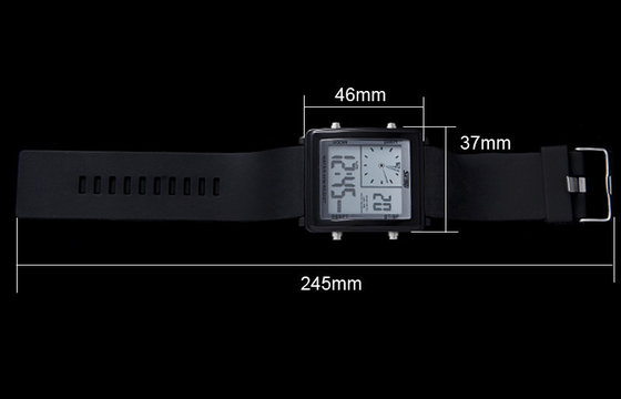 OEM Red Strap LCD Analogue Watch Waterproof LED Display Wristwatch
