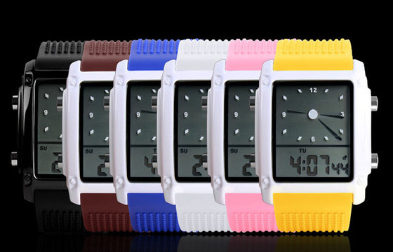 EL Backlight LCD Analogue Watch 