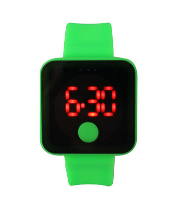 Custom Colorful LED Digital Wrist Watch With Soft Strap , Lithium Battery