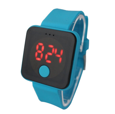 Custom Colorful LED Digital Wrist Watch With Soft Strap , Lithium Battery