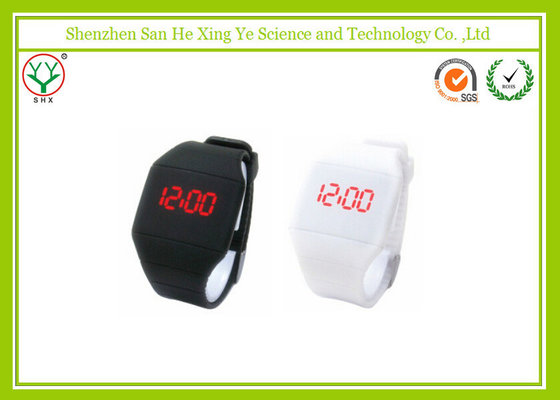 Modern Orange Silicone Rubber Wrist Watches With Led / Touch Screen