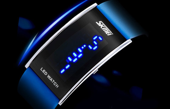 Unisex PU Band LED Digital Wrist Watch 3 ATM Water Resistant